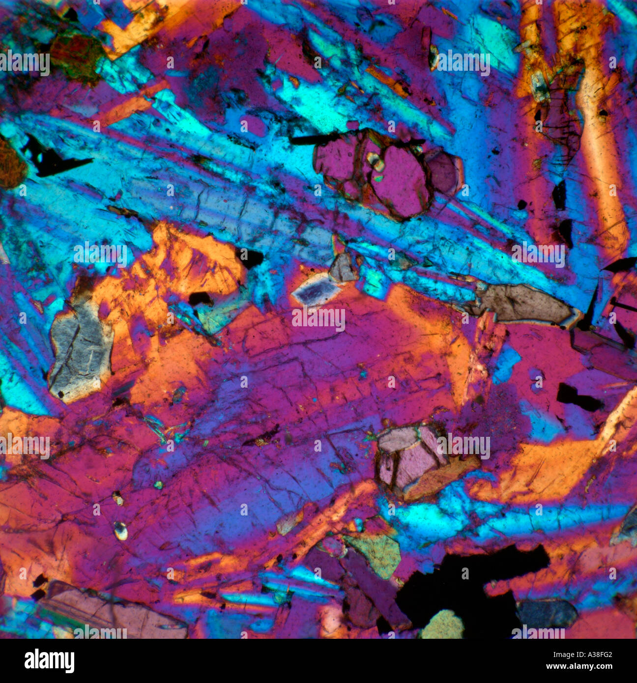 Quartz section photomicrograph cross polarized lighting Rock ...
