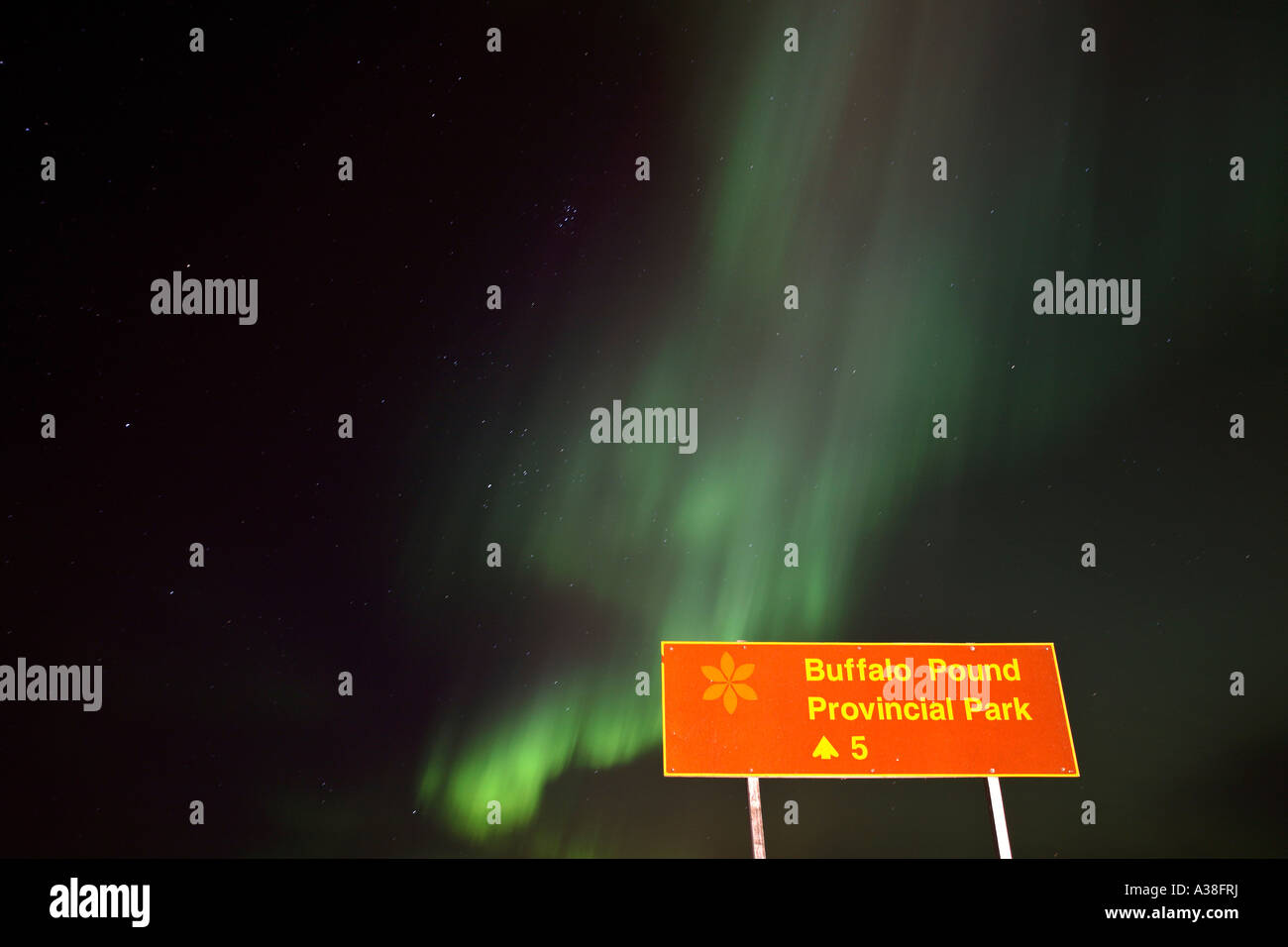 colorful northern lights over sign Stock Photo - Alamy