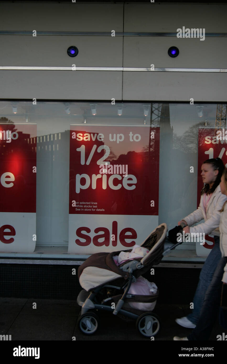 Sale posters in Boots shop window Stock Photo - Alamy