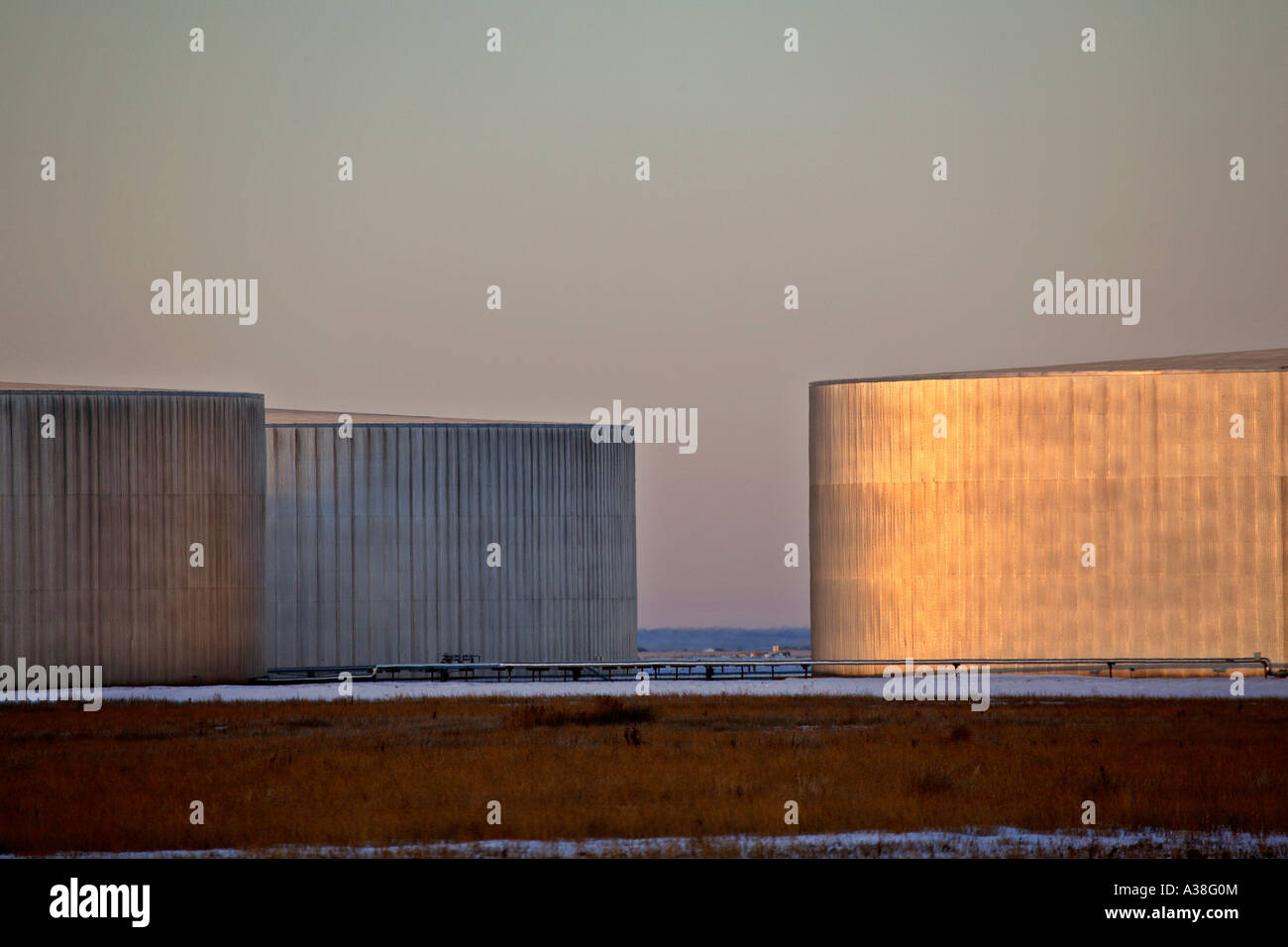 oil storage tanks in winter Stock Photo - Alamy
