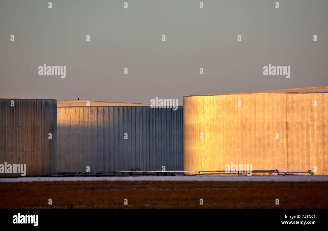 oil storage tanks in winter Stock Photo - Alamy