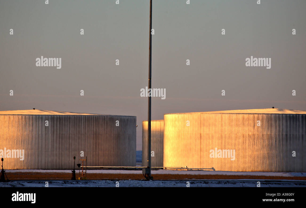 oil storage tanks in winter Stock Photo - Alamy
