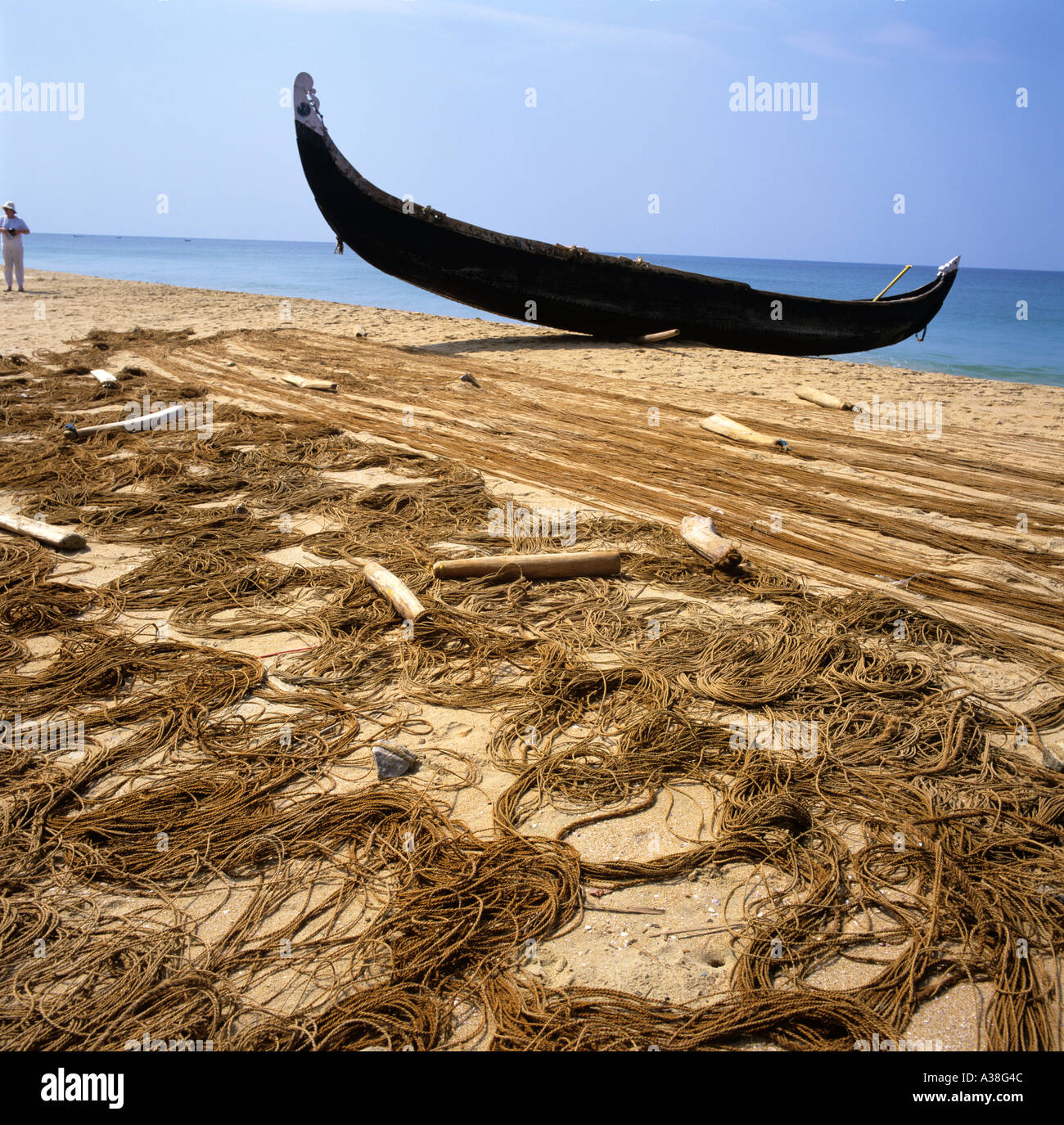 Varkala Kerala India traditional fishing boat Stock Photo - Alamy