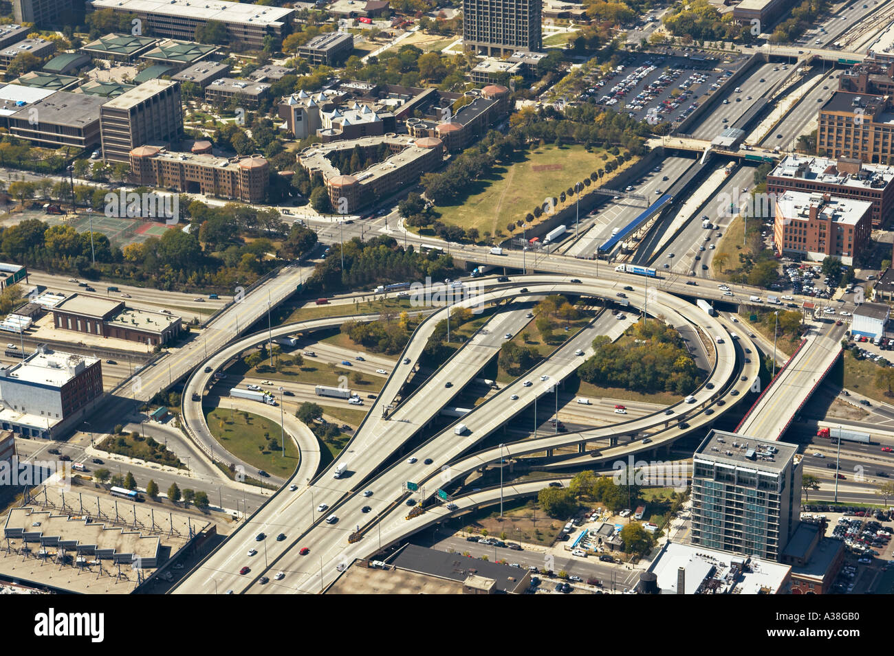 ILLINOIS Chicago View from Sears Tower observation deck highway ...