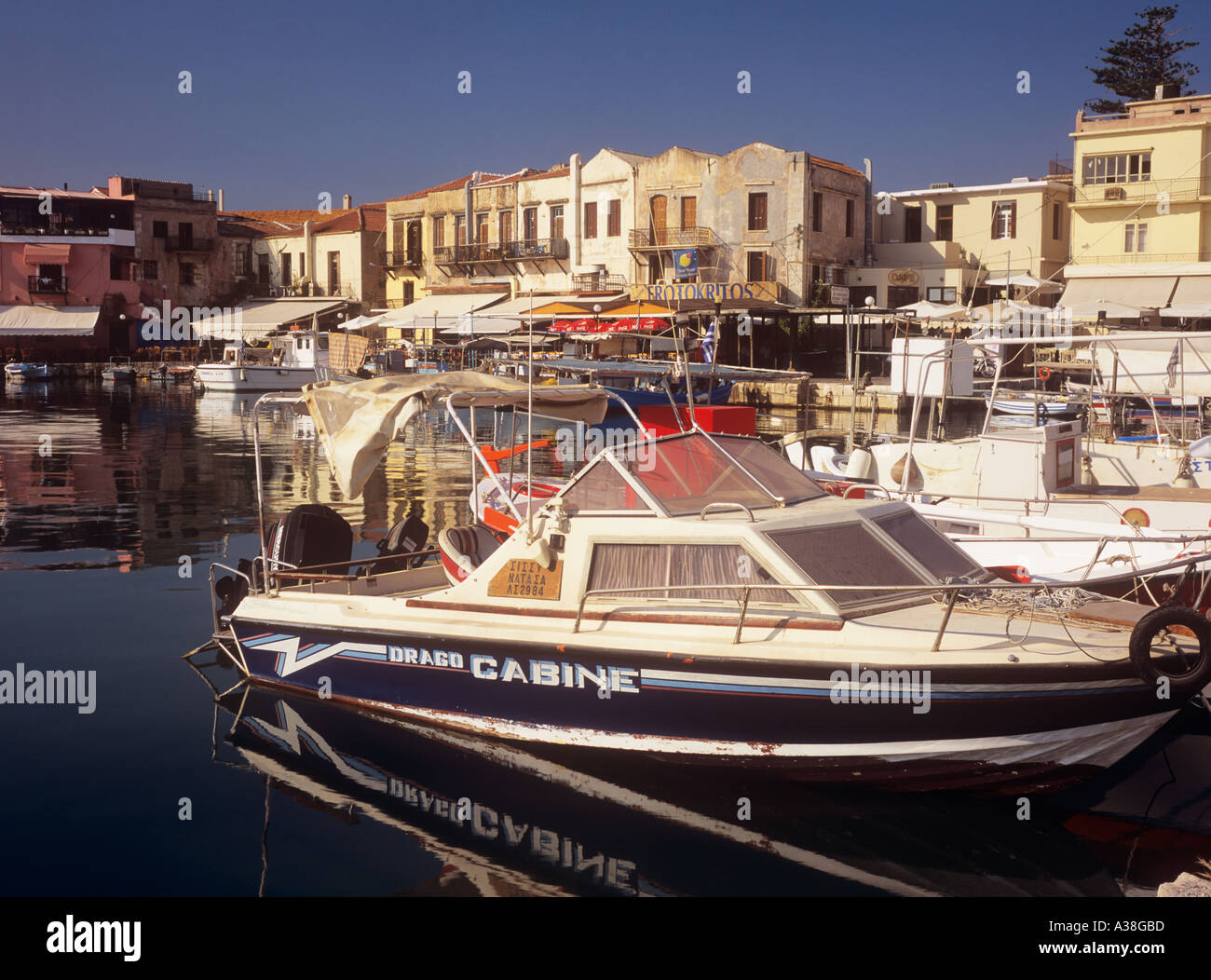 Venetian Harbour Rethymno Crete Greece Stock Photo - Alamy