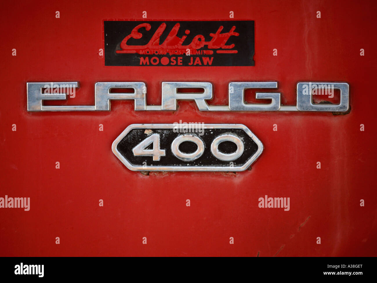 Fargo 400 truck emblem and dealer sticker Stock Photo - Alamy