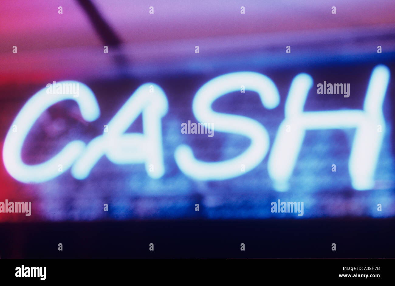 Blue neon sign announcing Cash Stock Photo - Alamy Blue neon sign announcing Cash Stock Photo - Alamy
