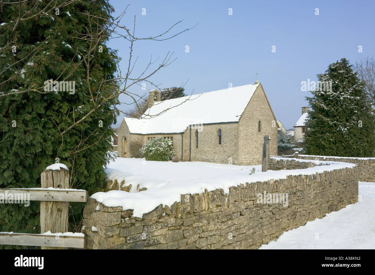 St Mary's church at Birdlip, Gloucestershire with snow Stock Photo - Alamy