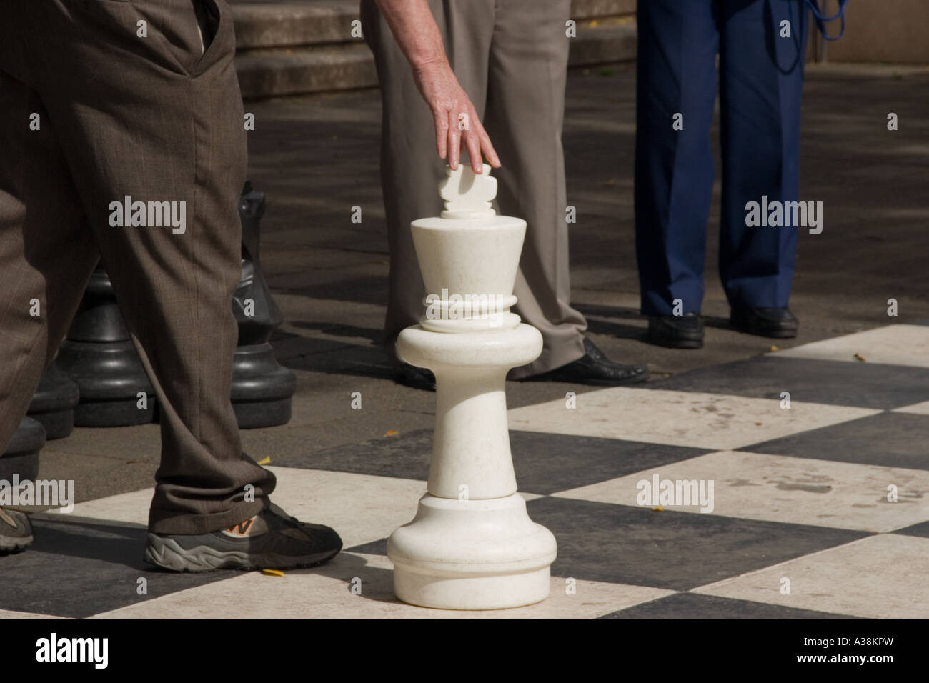 Giant chess pieces being moved in Hyde Park Sydney Stock Photo - Alamy