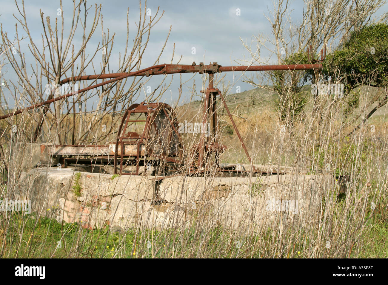 old rusty water wheel Algarve Portugal Stock Photo - Alamy