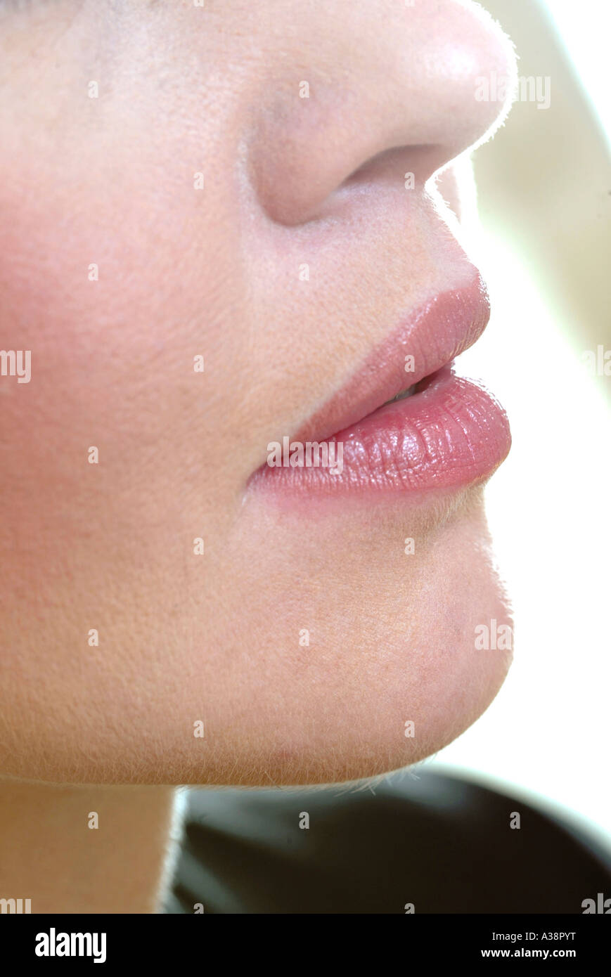 Gesicht einer Frau Detail Mund, woman mouth Stock Photo - Alamy