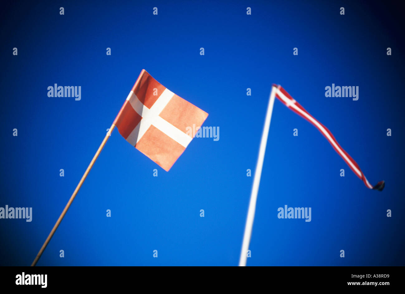 TWO DANISH FLAGS Stock Photo - Alamy