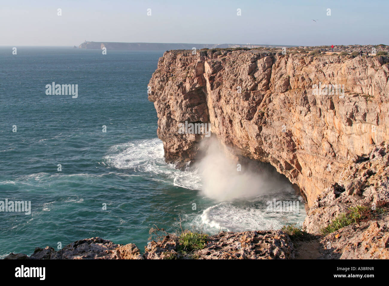 high cliffs at the headlands within the Fortress of Sagres Cape St ...