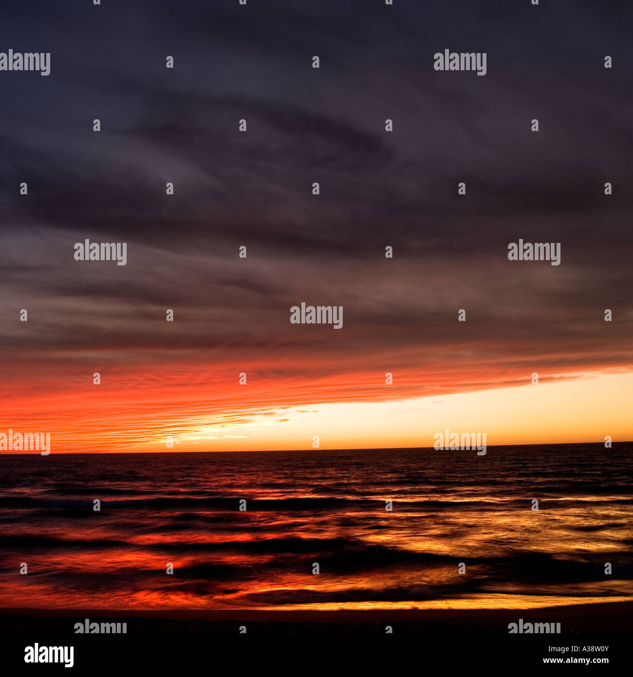 Dramatic Sunset looking west over the Pacific Ocean Mazatlan Sinaloa ...