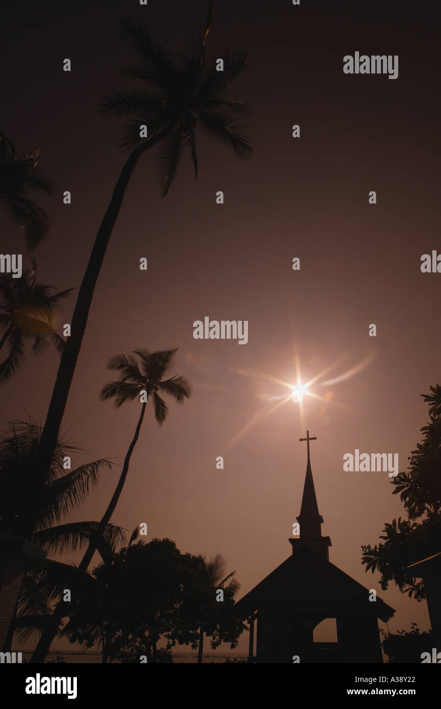 Silhouette of tropical church Stock Photo - Alamy