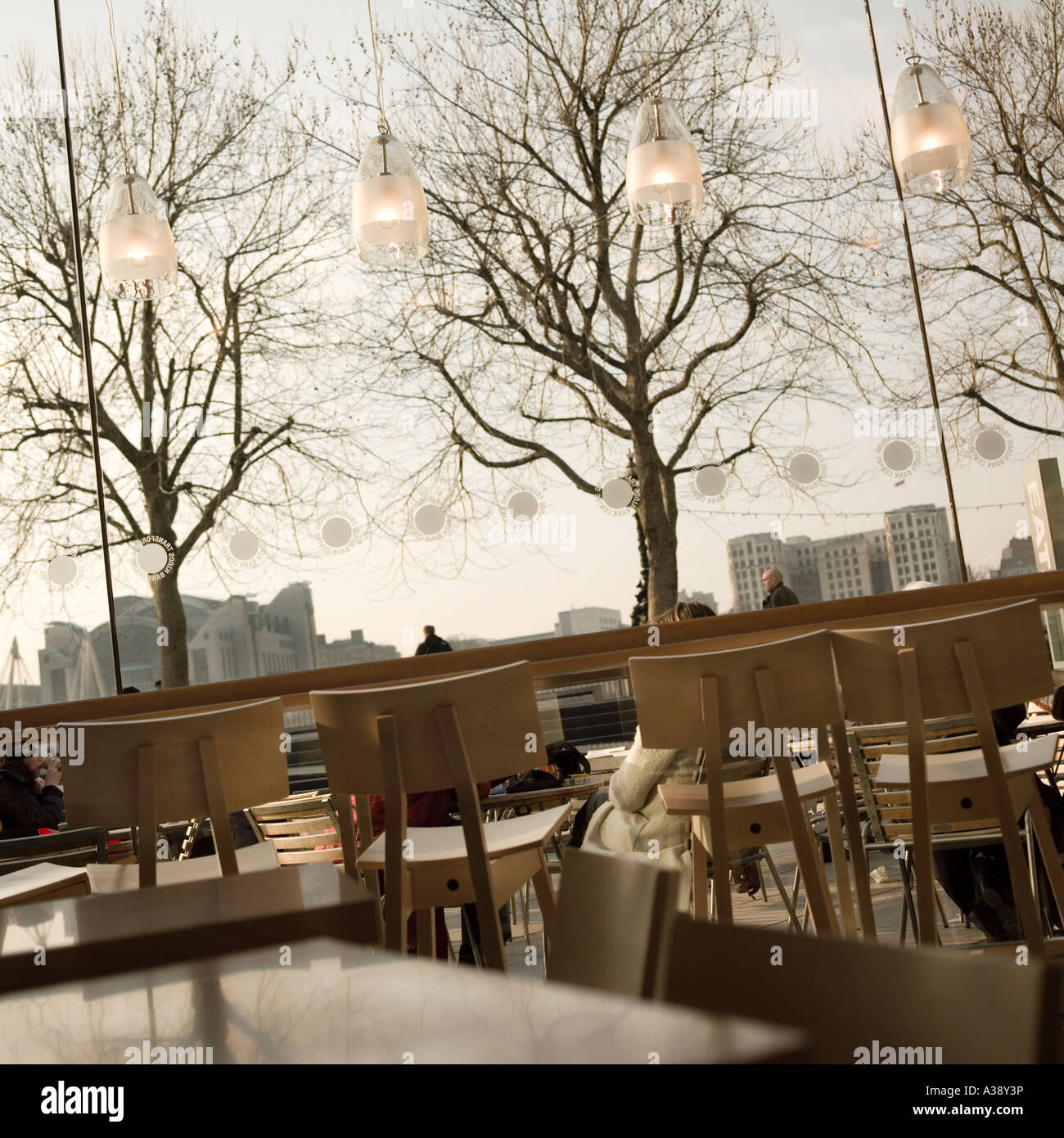 Cafe South Bank Thames London England uk Stock Photo - Alamy