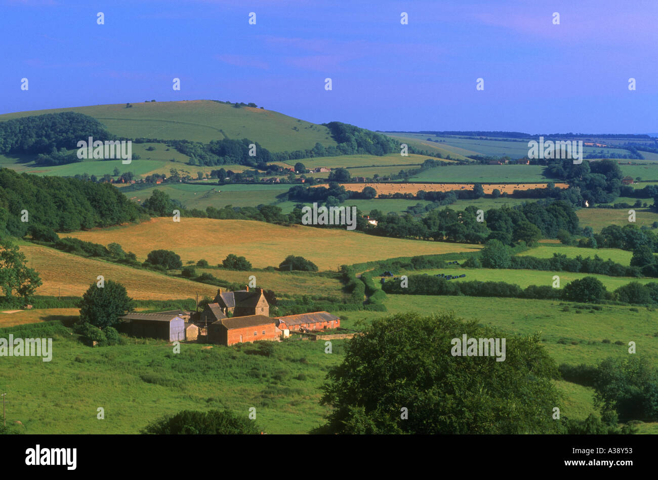 Rolling green countryside Stock Photo - Alamy