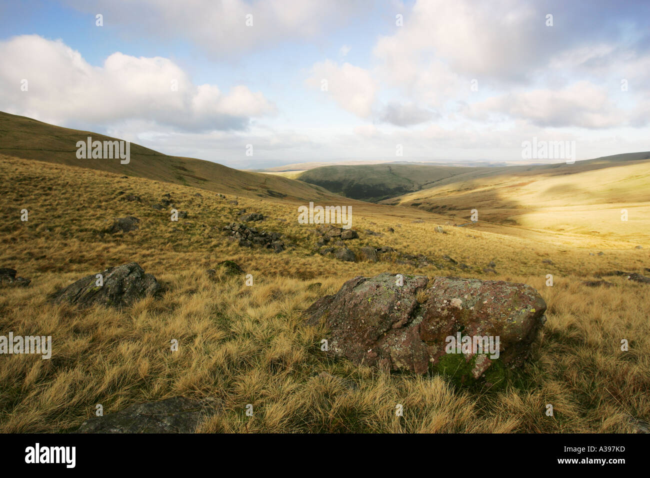 Dramatic open moorland scenery on Black Mountain, a popular hiking and ...