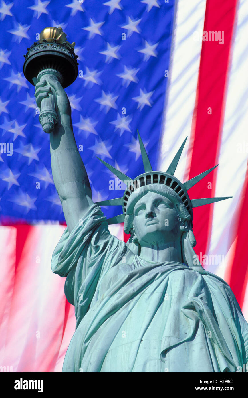 Statue Liberty American Flag High Resolution Stock Photography and ...
