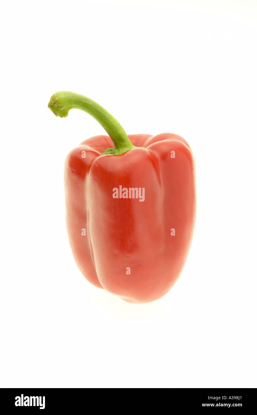 A red capsicum in white background Stock Photo - Alamy
