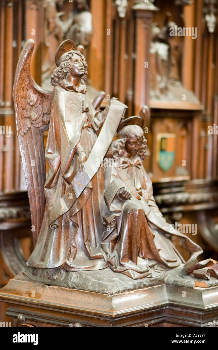 beautiful wooden angels in the ourlady cathedral Antwerp belgium Stock ...