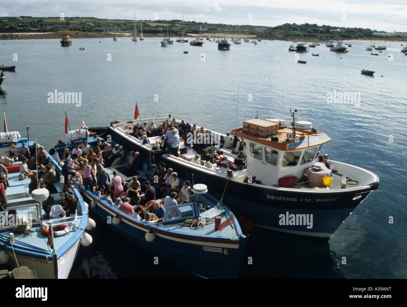 Tourist boats in harbour s harbour St Mary s Scilly Islands Cornwall ...