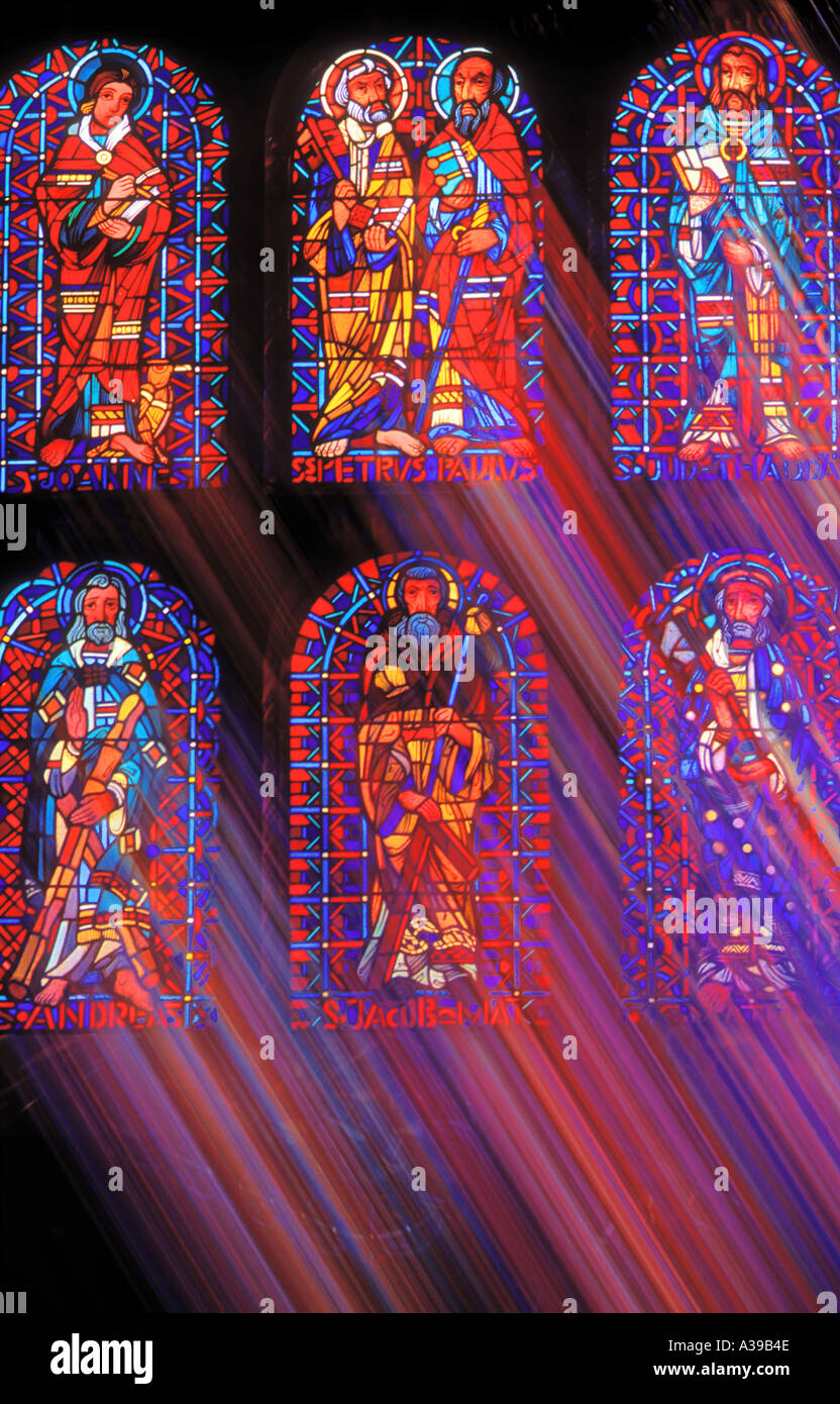 Stained Glass Window at Elsdorf Church at Elsdorf North Germany In ...