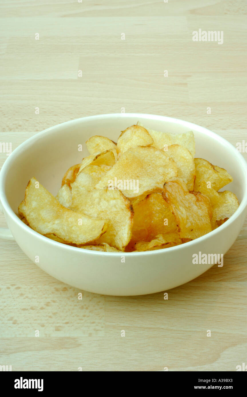 Bowl of Hand Cooked Crisps Stock Photo - Alamy