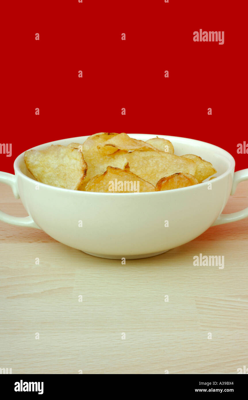 Bowl of Hand Cooked Crisps Stock Photo - Alamy