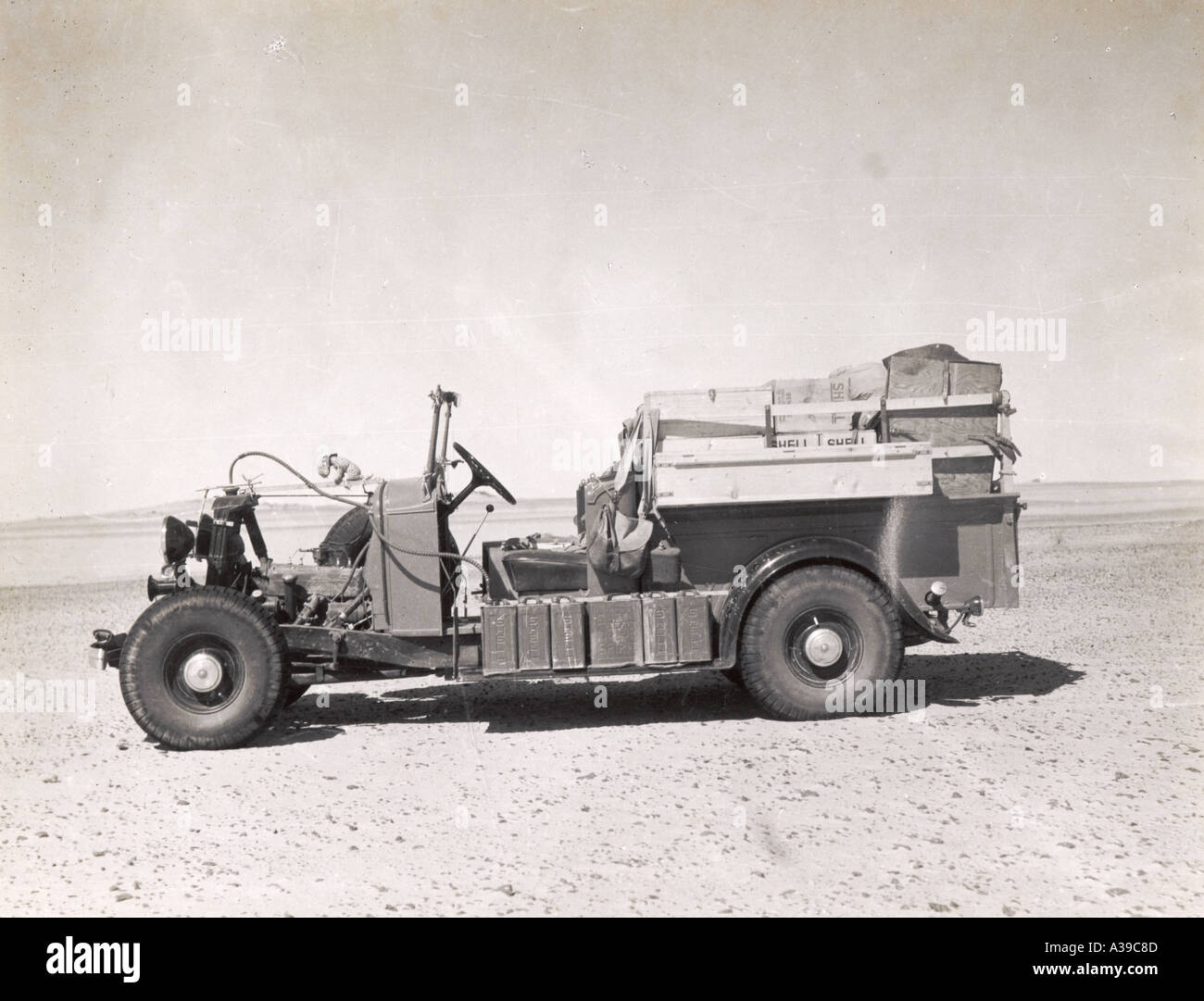 Ford car fitted for desert exploration Stock Photo - Alamy