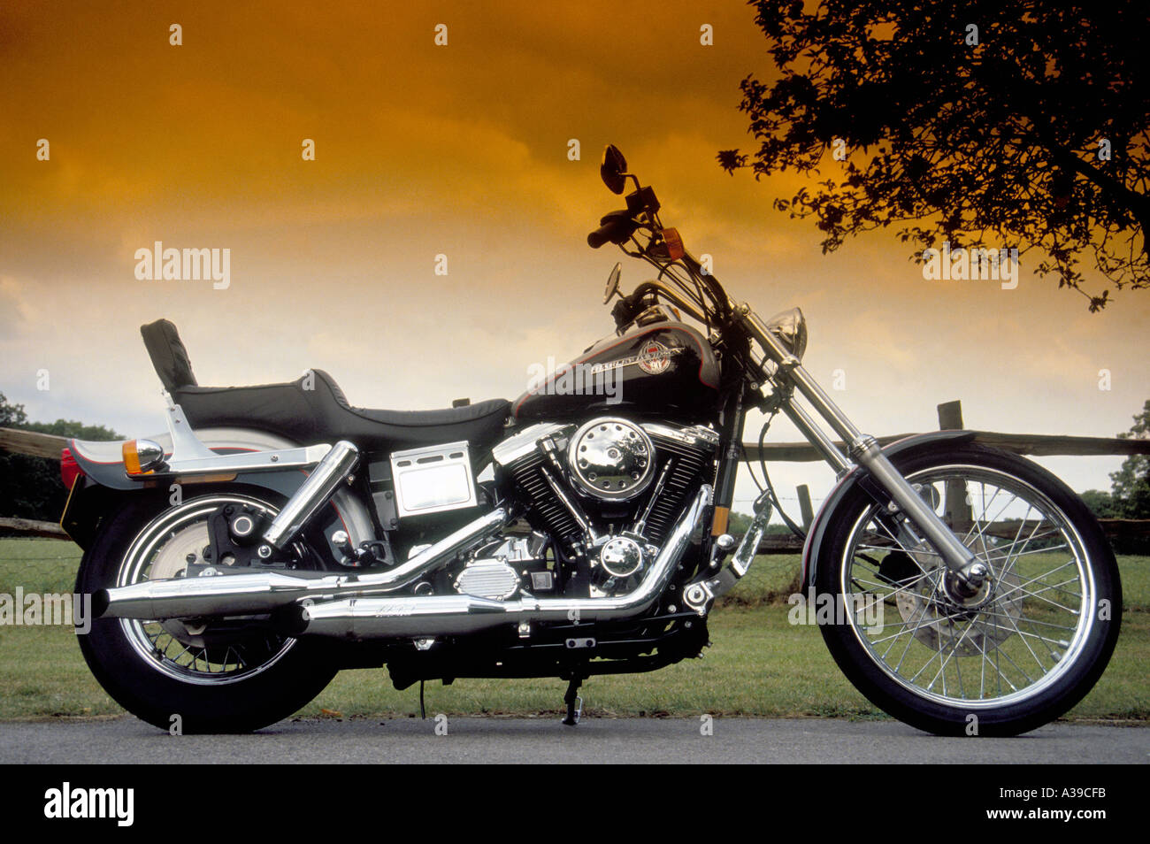 Harley Davidson Wideglide Stock Photo - Alamy