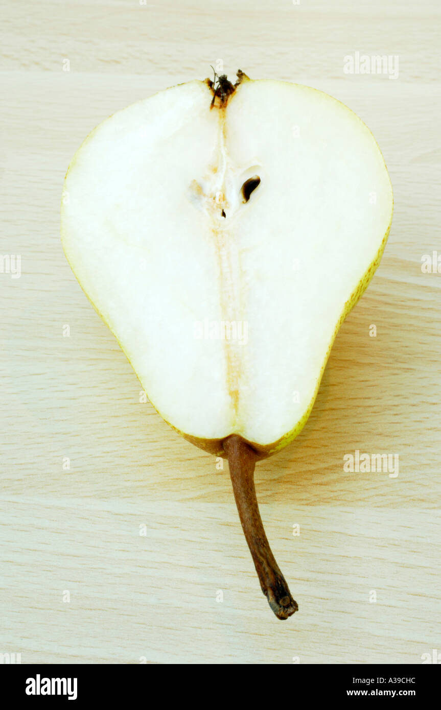 Pear Half Close up Stock Photo - Alamy
