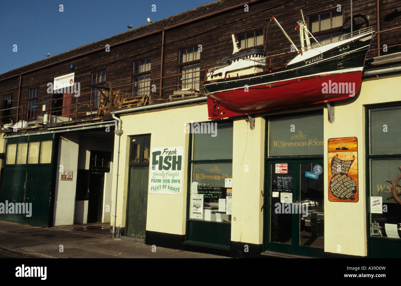Stevens Fish shop in Newlyn Cornwall UK Stock Photo - Alamy