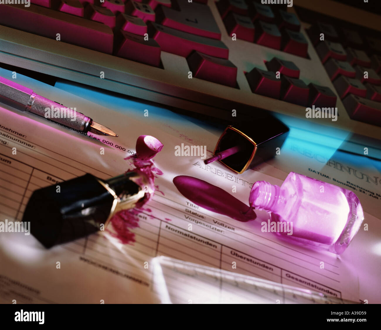 Spilled Nail Polish on Document Office Stock Photo - Alamy
