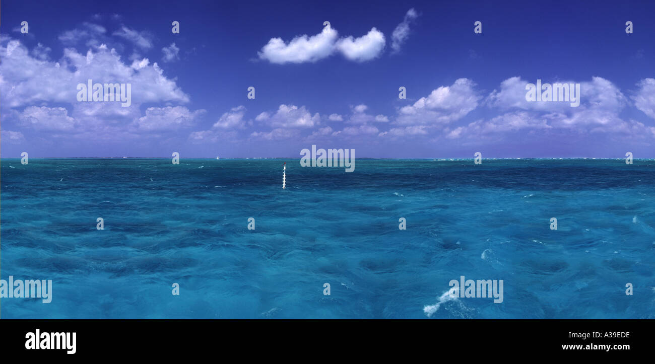 USA Florida Keys Intercoastal Waterway Panorama clear horizon panoramic ...