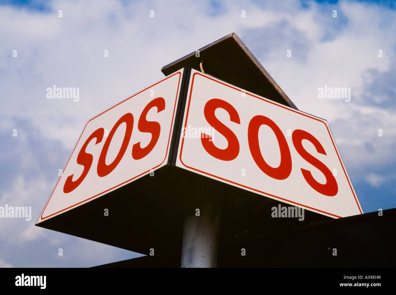 cartel, warnings, help, rescue, red, white, written, from below, sky ...