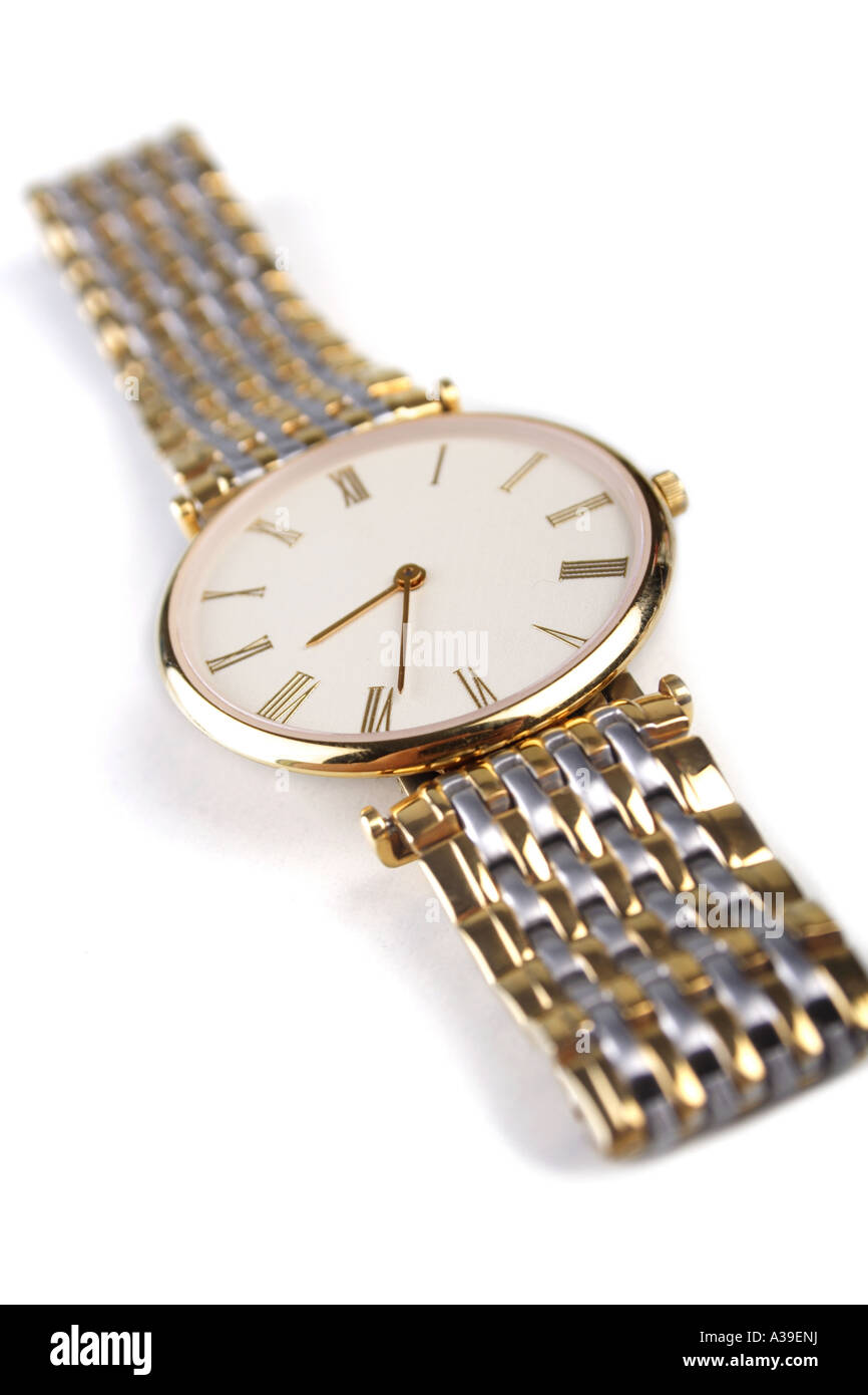 Gold wrist watch Cut Out Stock Images & Pictures - Alamy