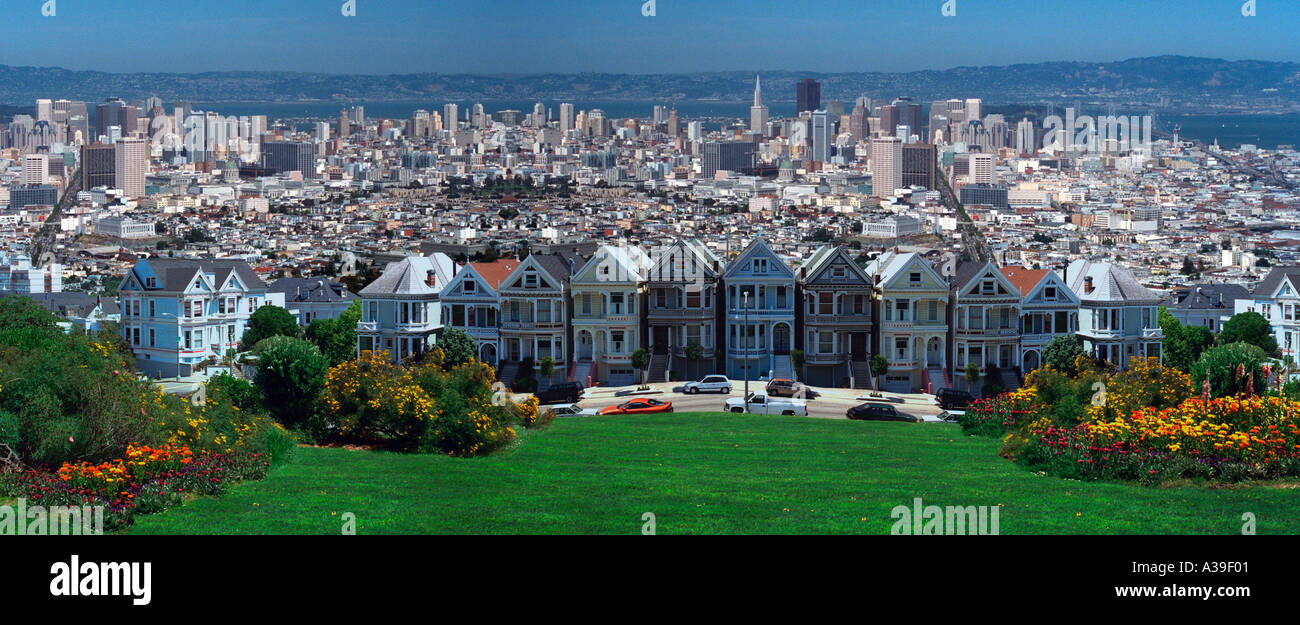 San Francisco, Steiner Street, USA Victorian Homes, Alamo square ,Park ...