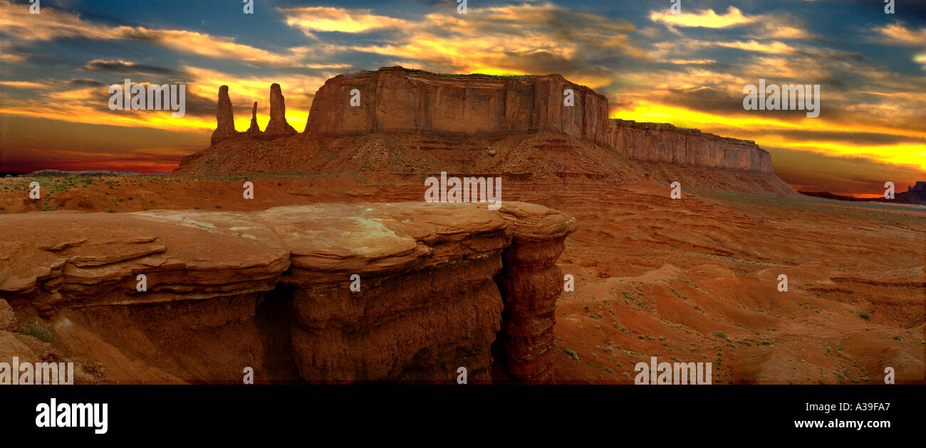 Monument Valley rock formations seen from John Ford Point magnificent ...