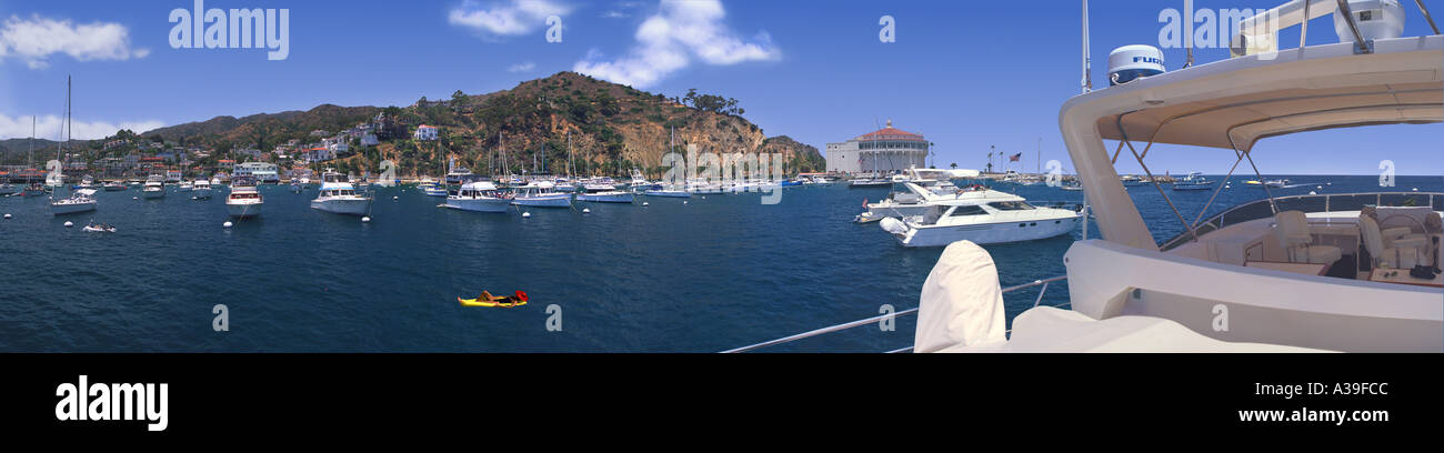 USA Catalina Island Avalon Harbor Yachts at Anchor Moorings Offshore 55 ...