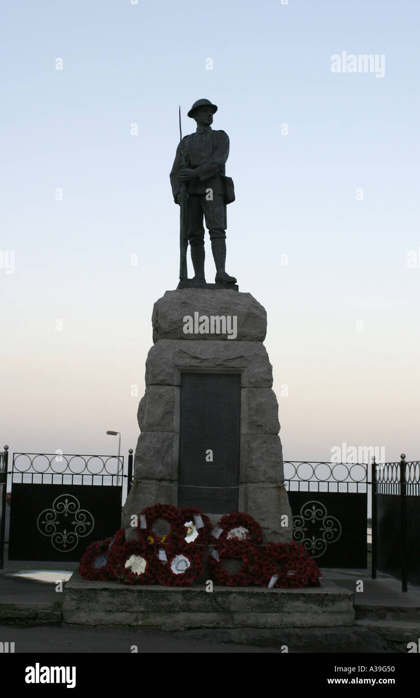 ballyhalbert war memorial sunset county down northern ireland Stock ...