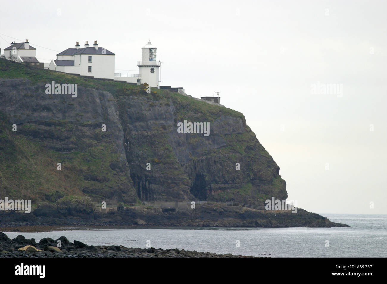 blackhead lighthouse and cliffs county antrim northern ireland Stock ...