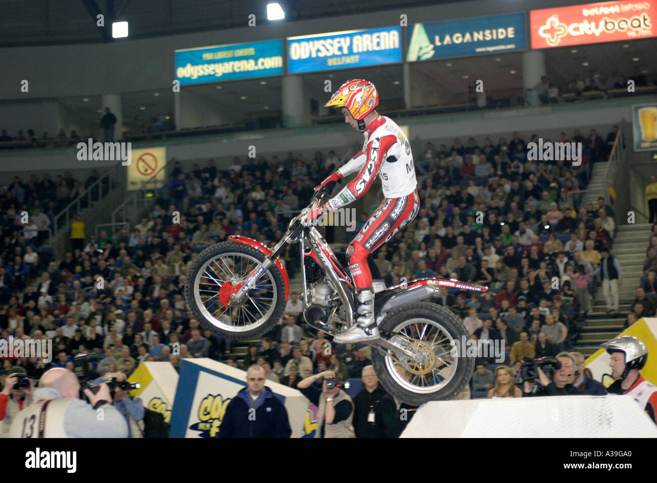 Shaun Morris FIM world indoor trial championship odyssey arena belfast ...
