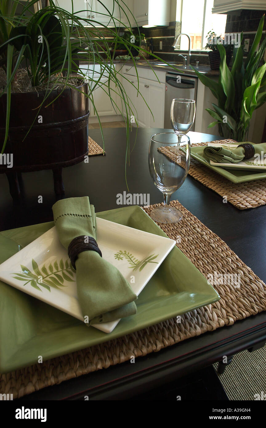 kitchen table settings Stock Photo - Alamy