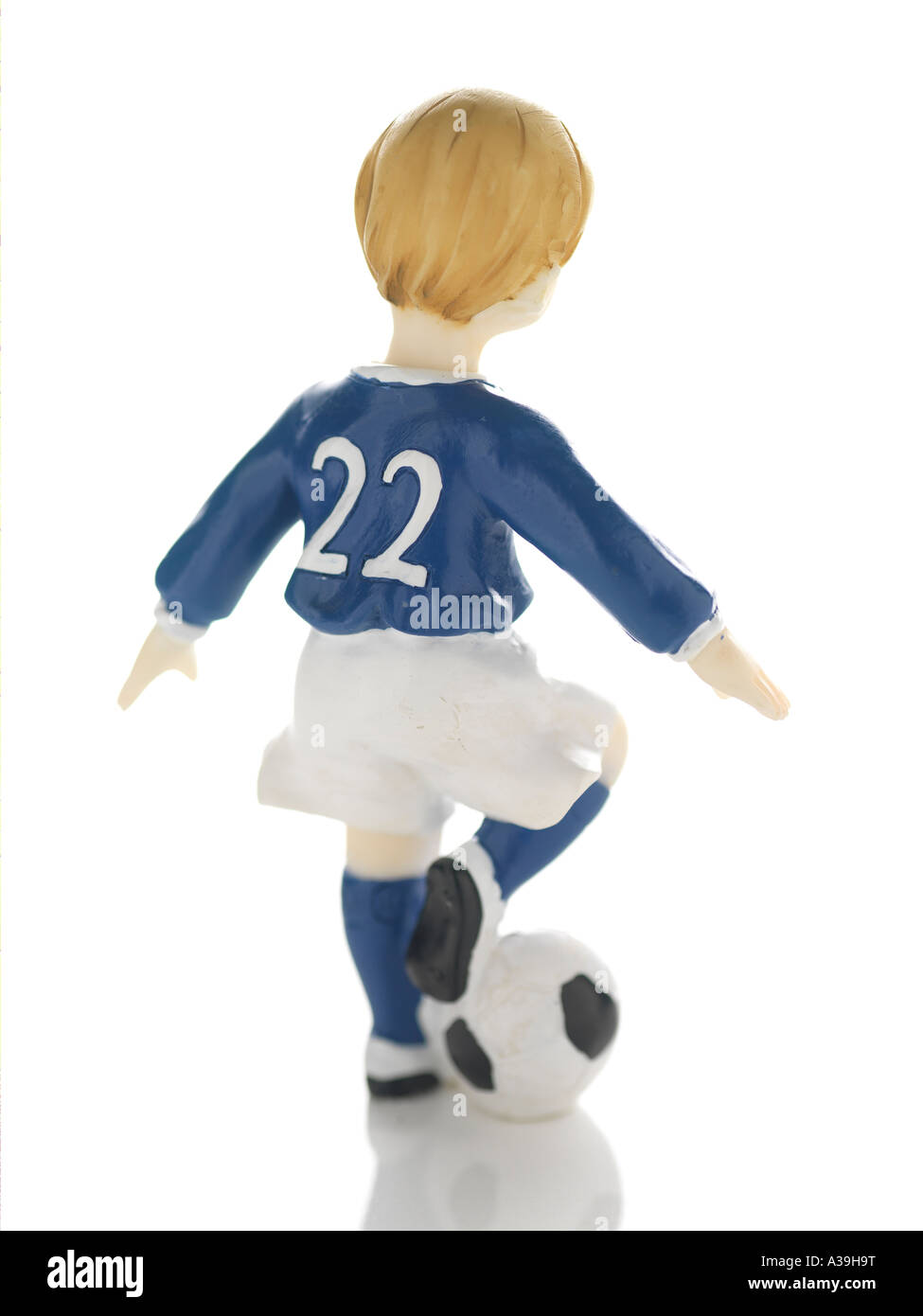 ornament, small, statue, soccer, player, ball, leg, game, football ...