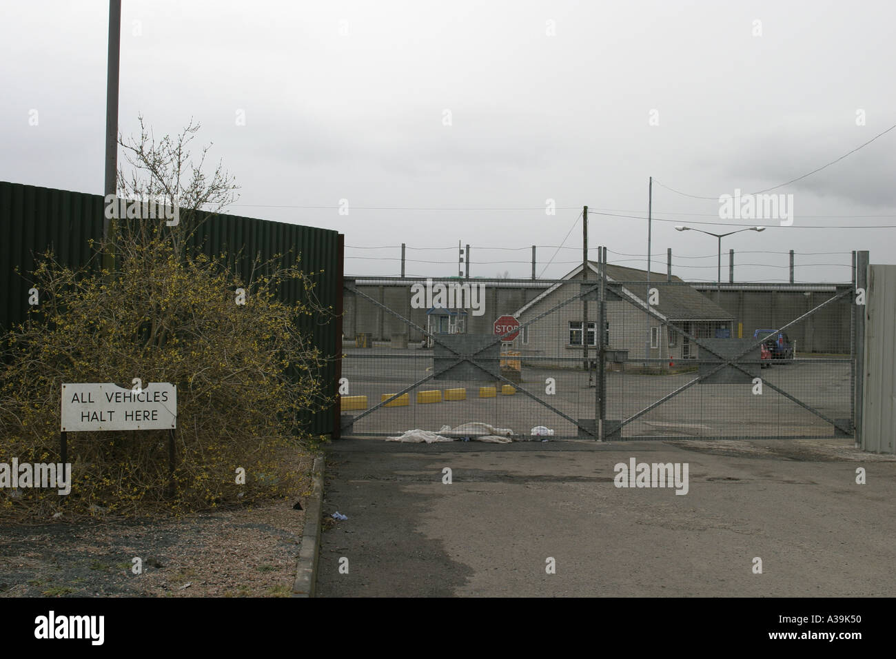 Entrance gate to the former Maze Prison Long Kesh H Block site of the ...