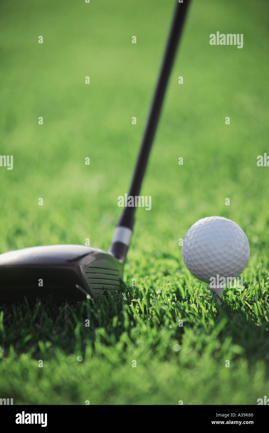 Golf ball and club head Stock Photo - Alamy