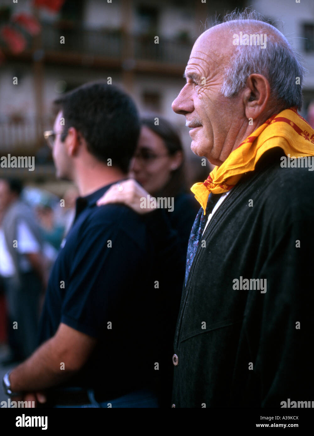 Old man at festival Aran valley Catalonian Pyrenees Spain Stock Photo ...