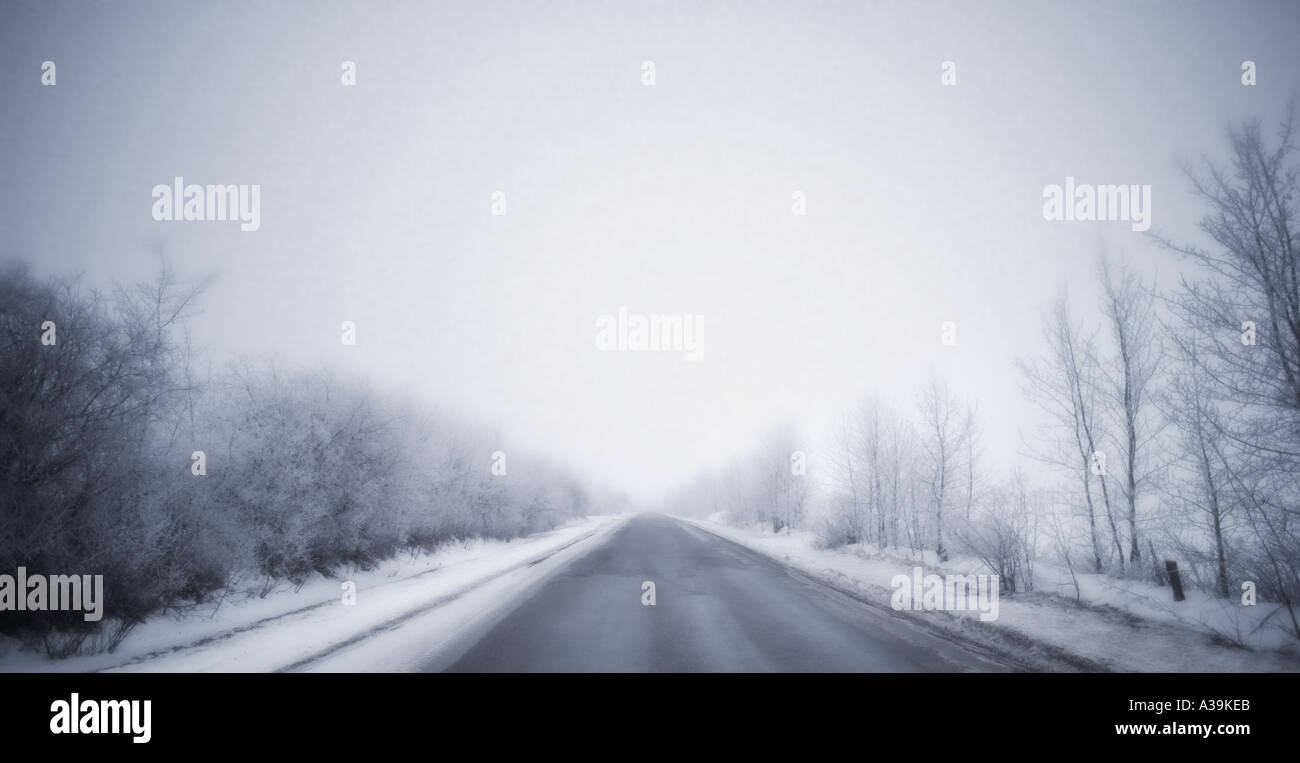 Country road in winter Stock Photo - Alamy