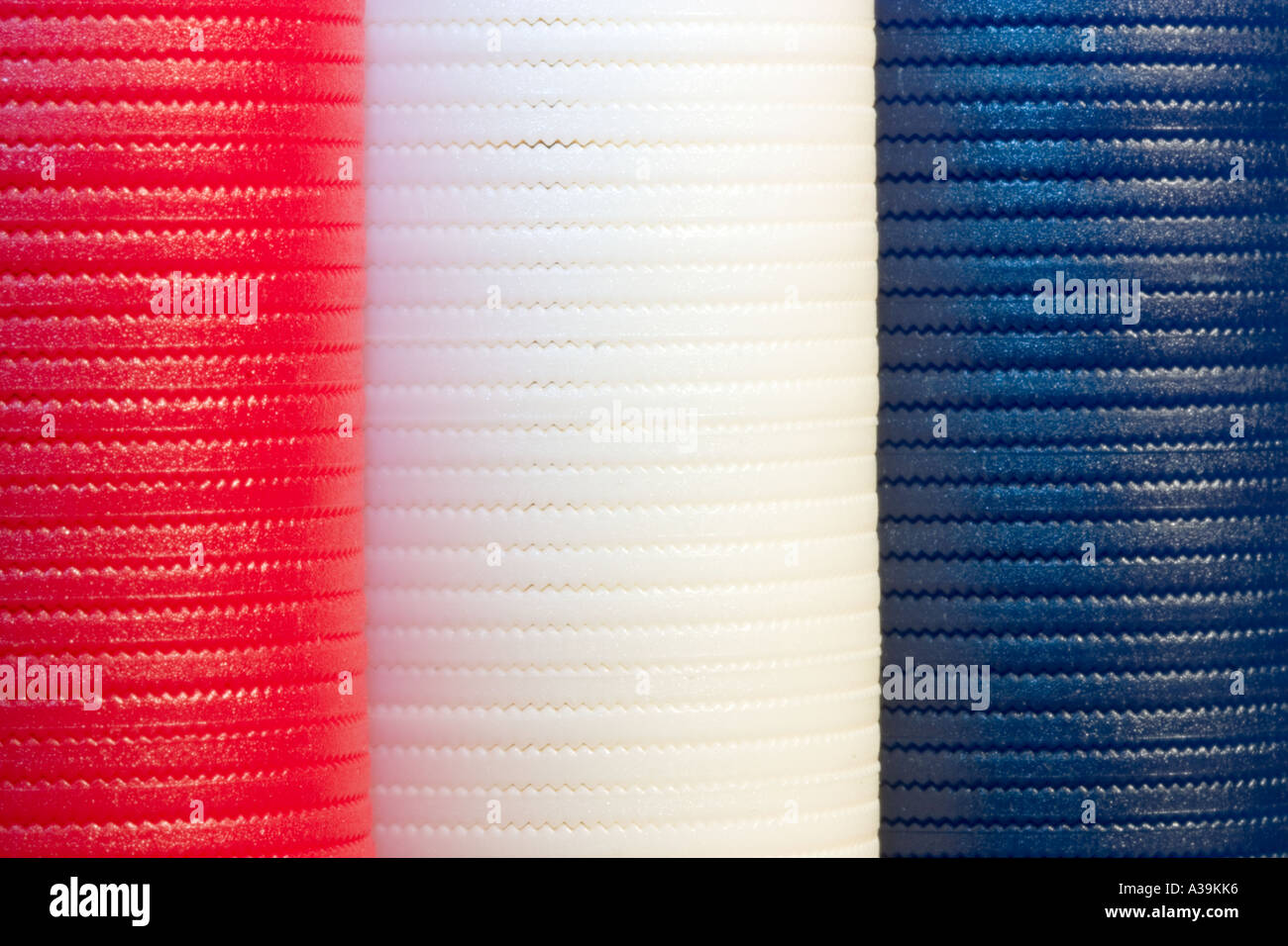 Close up of stack of red white and blue poker chips Stock Photo - Alamy